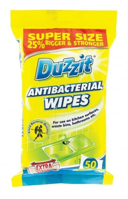 Duzzit Antibacterial Jumbo Wipes 50 Pack x 12 packs – All Cleaning Products
